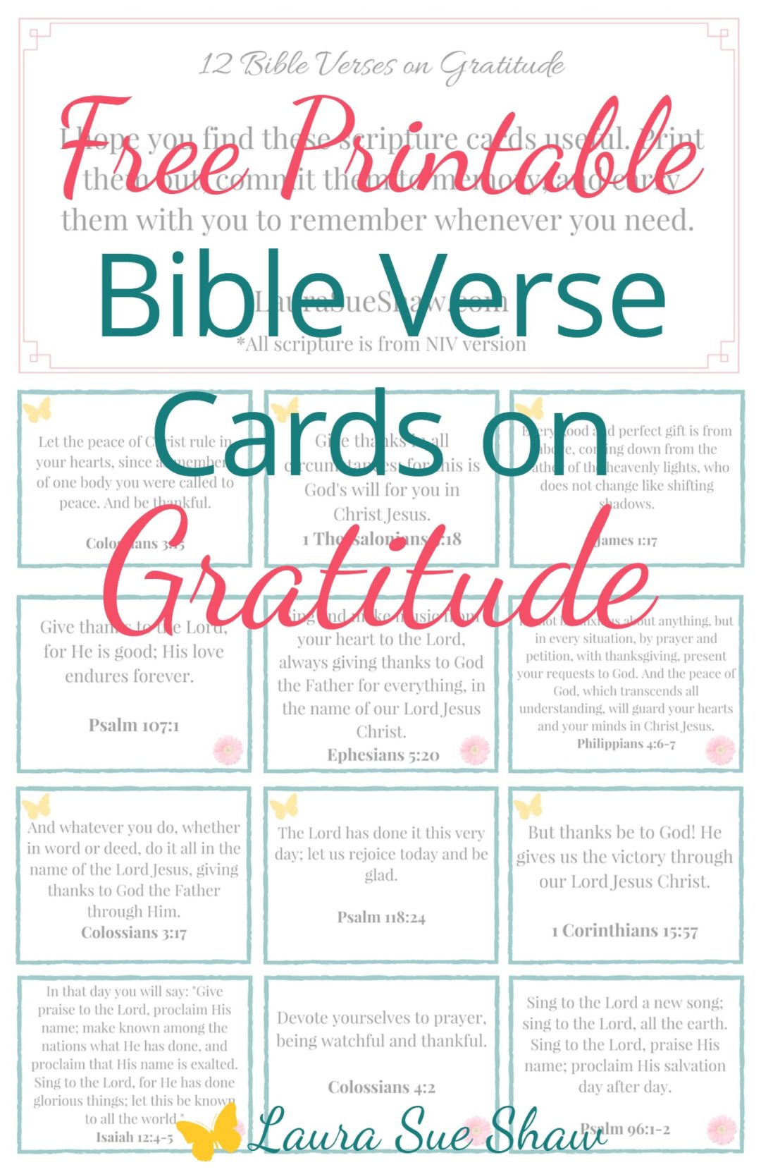 Free Printable Bible Verse Cards on Gratitude - Practical Productivity ...